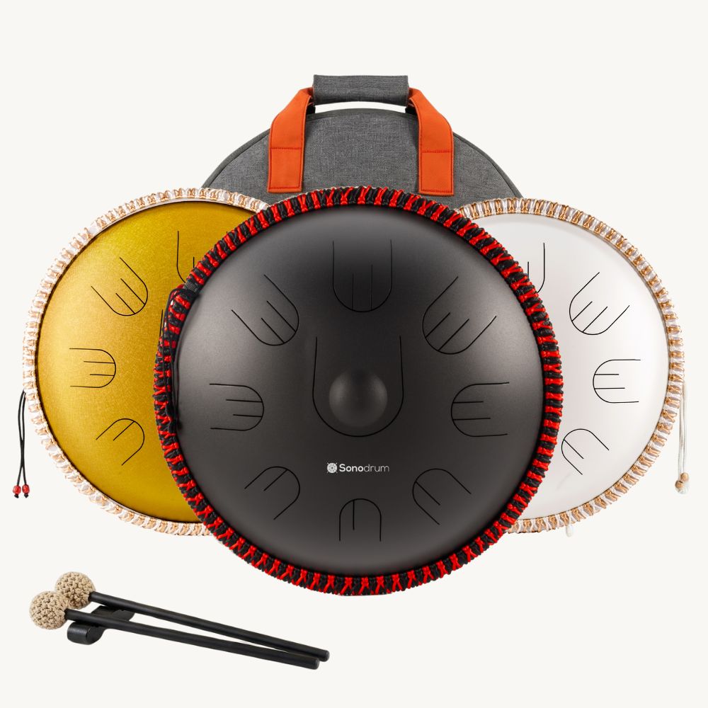 Sonodrum Sonopan - „Handpan Hybrid“ - Handgefertigt - 35,5 cm - 9 Zung